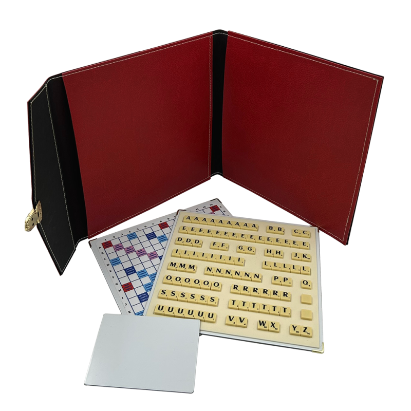 Scrabble Cuir Vegan - Magnétique - Rouge