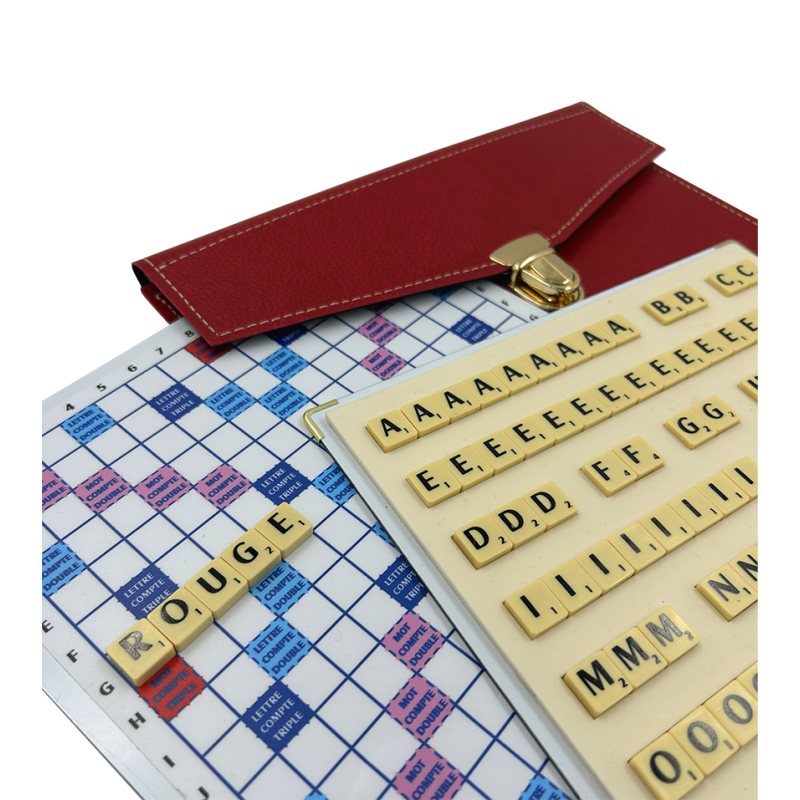 Scrabble Cuir Vegan - Magnétique - Rouge